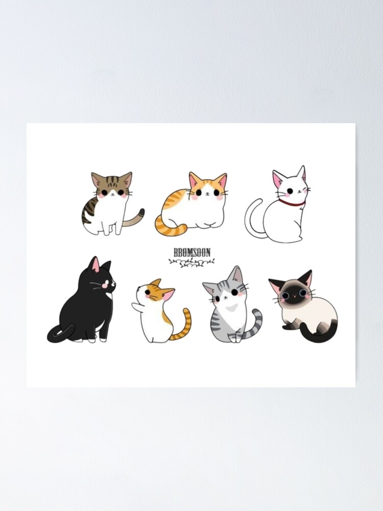 "CATS Stickers | Meow!" Poster for Sale by Stickerscats | Redbubble