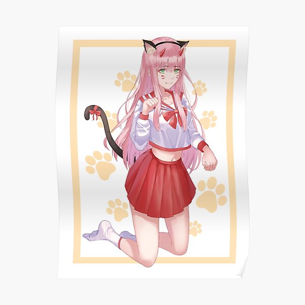 "Neko Waifu Zero Two Darling In The Franxx " Poster by hidoyatarg ...