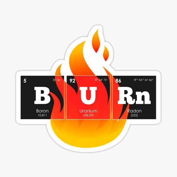 "Chemistry - Periodic Table Elements: BURn" Sticker for Sale by ...