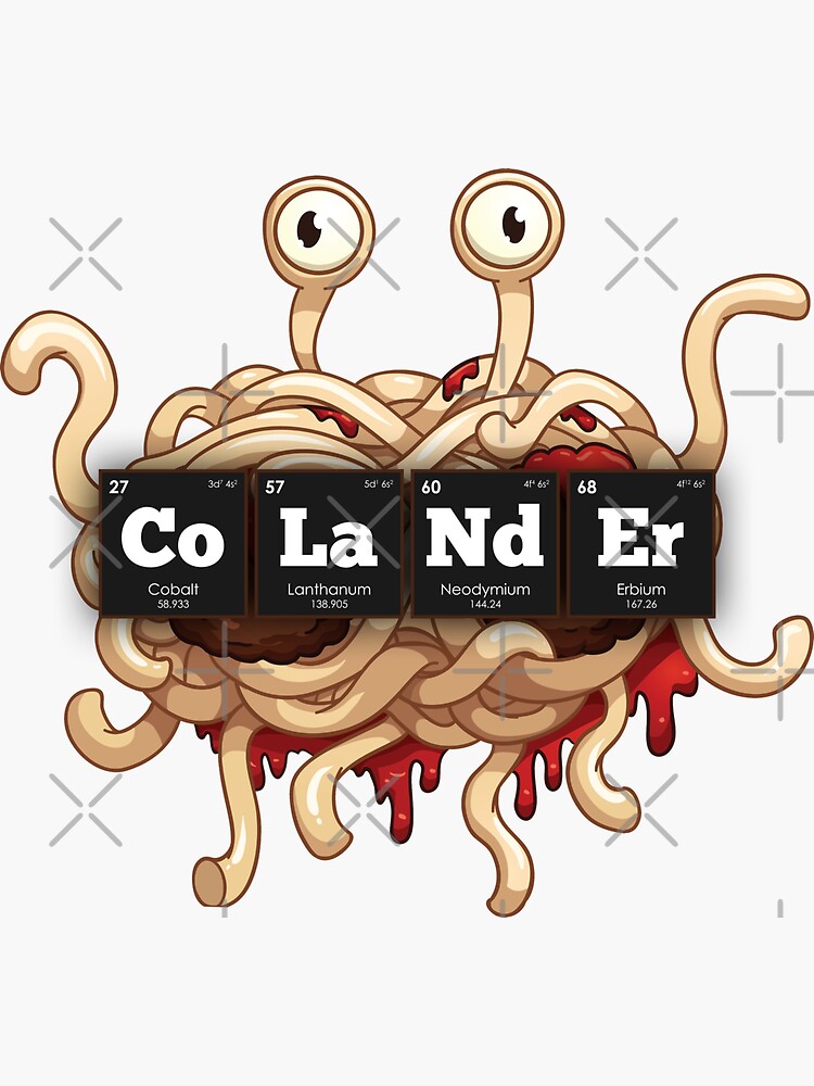 "Chemistry - Periodic Table Elements: CoLaNdEr - Flying Spaghetti ...
