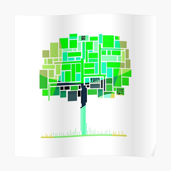 "NFT Be Tree Be Free Environmental theme polly green cubist tree 450 ...