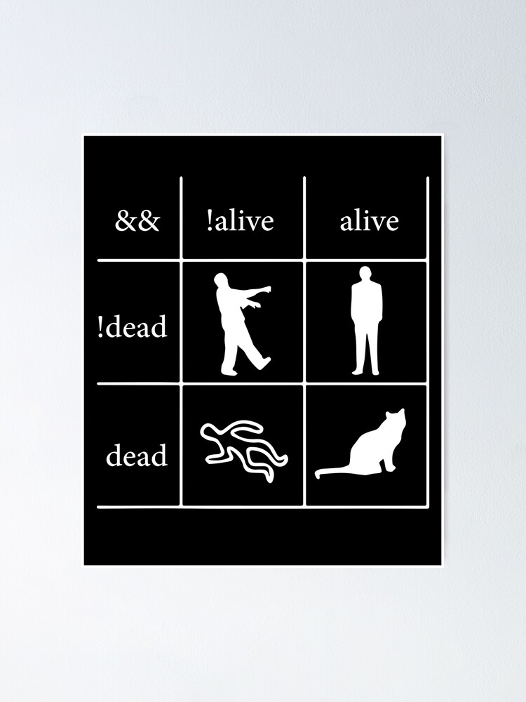 Funny Programmer Boolean Logic Im A Programmer Alive And Dead Poster