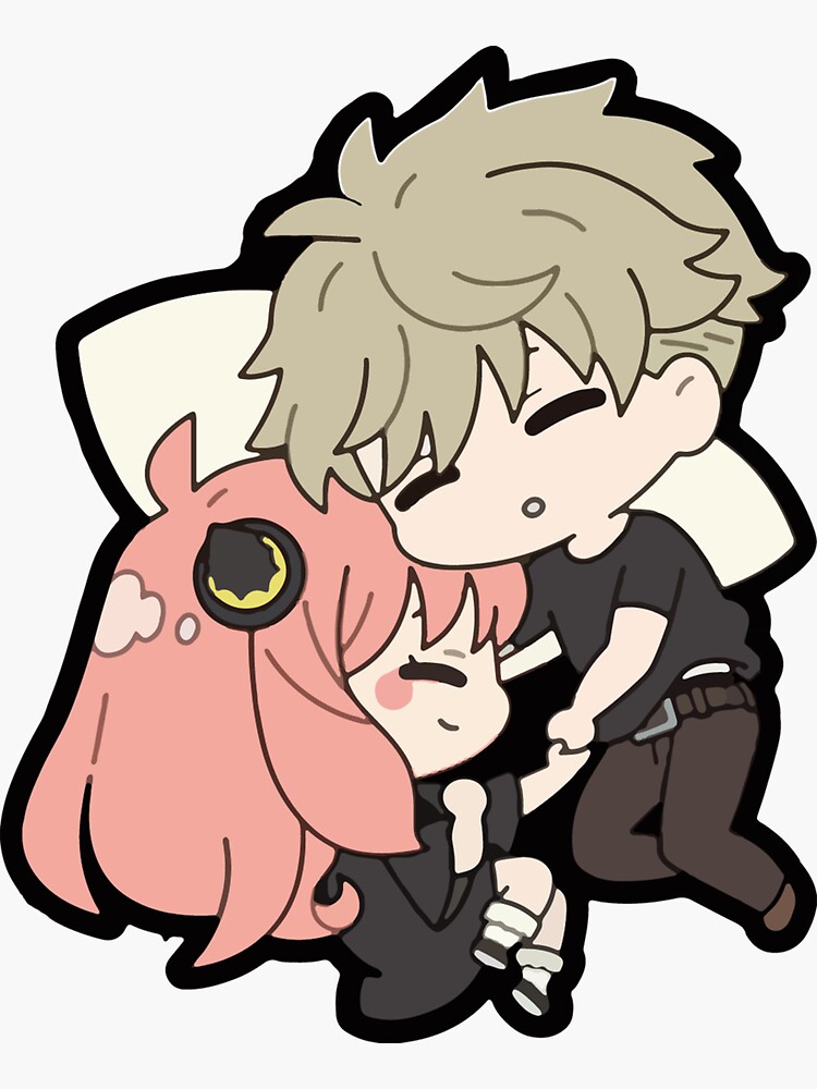 "Chibi anya and loid forger spyxfamily" Sticker by TrashCanFanDom ...
