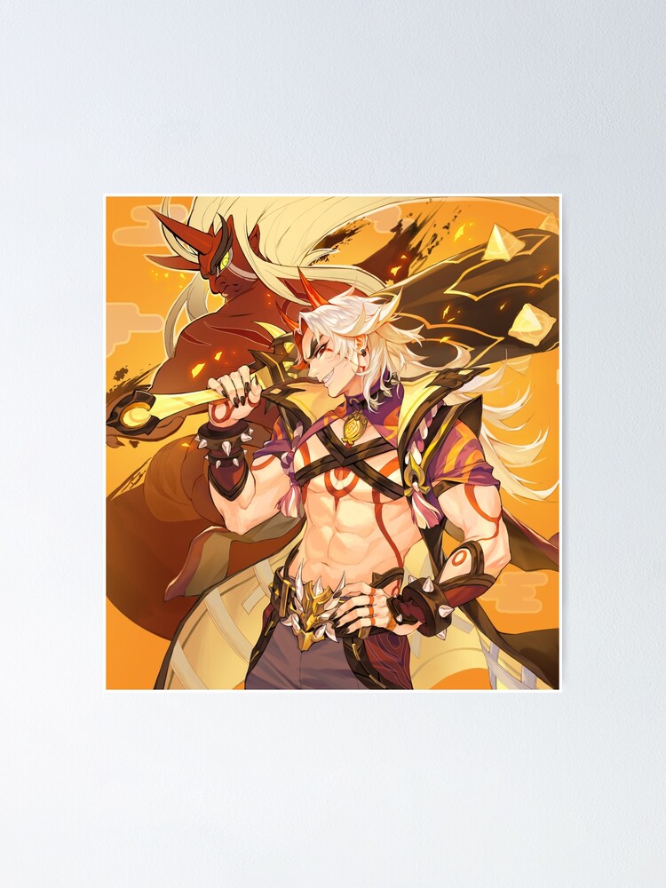 "Arataki Itto | Genshin Impact" Poster by hidoyatarg | Redbubble