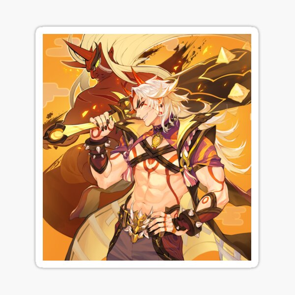 "Arataki Itto | Genshin Impact" Sticker by hidoyatarg | Redbubble