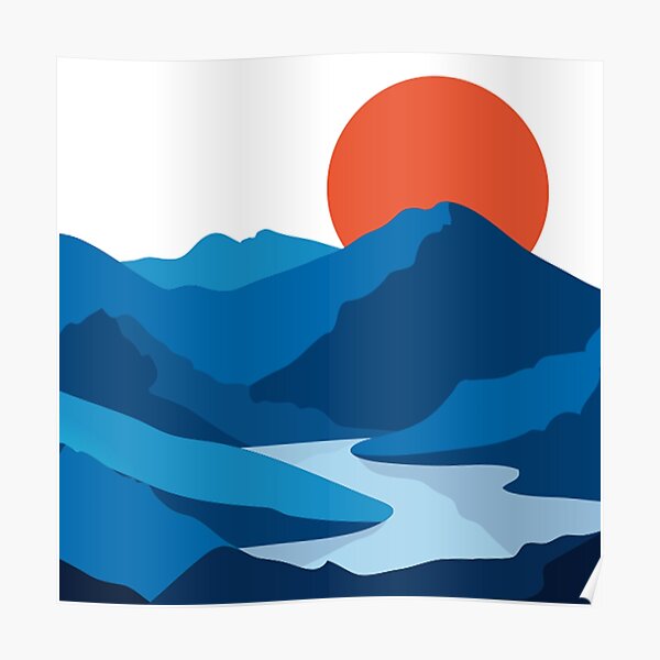 "Japanese Red Sun" Poster for Sale by Art-Zhela | Redbubble