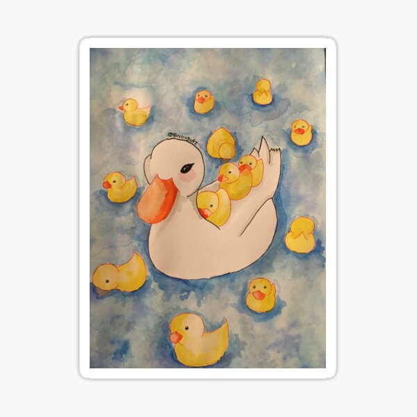 "Ducky with Rubber Duckies " Sticker by Bre-Bug-242 | Redbubble