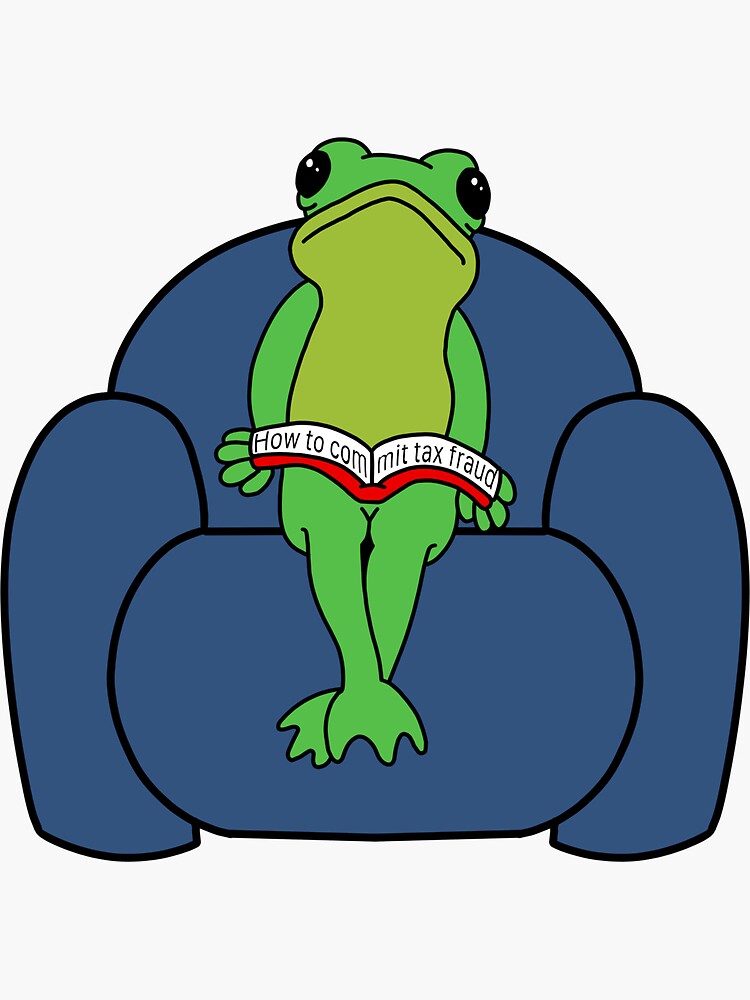 "Tax fraud frog" Sticker for Sale by badwitch | Redbubble