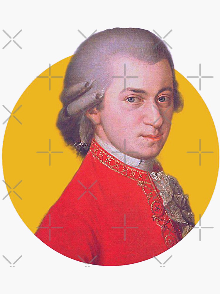 "Cool Mozart" Sticker by Musicianst0re | Redbubble