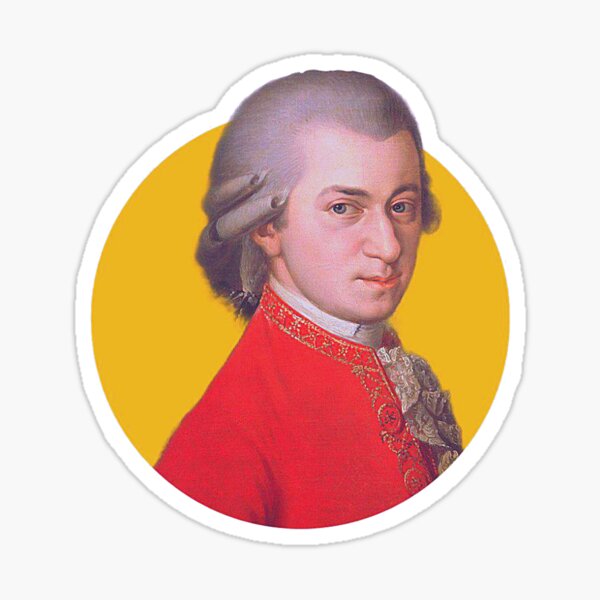 "Cool Mozart" Sticker by Musicianst0re | Redbubble