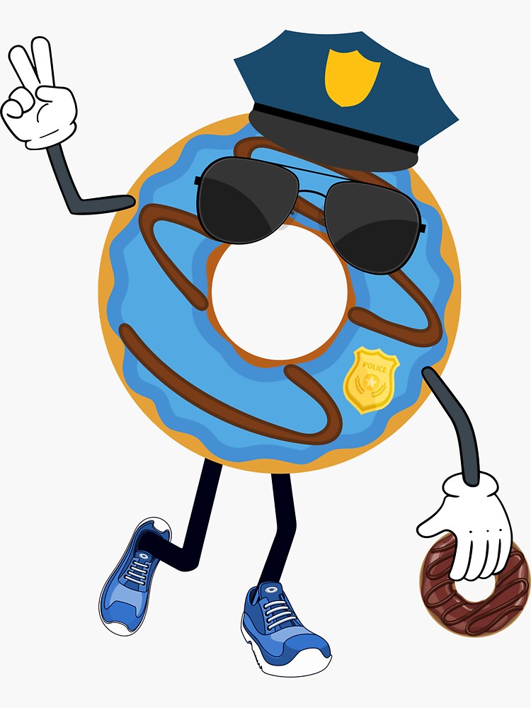 "Donut Cop" Sticker by JDFunTees | Redbubble