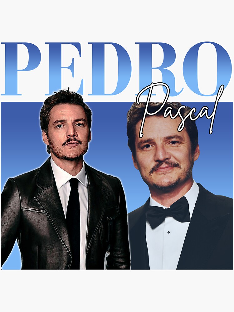"Pedro Pascal 90s bootleg t shirt design " Sticker by TobySmith | Redbubble