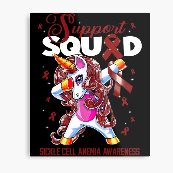 Lámina metálica «Cute Unicorn Support Squad Conciencia de anemia de ...