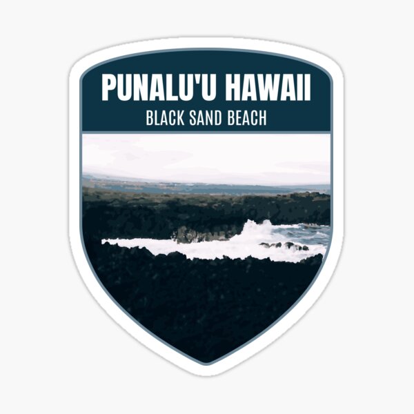 "Punalu'u O'ahu, Hawaii | Black Sand Beach Decal" Sticker by ...