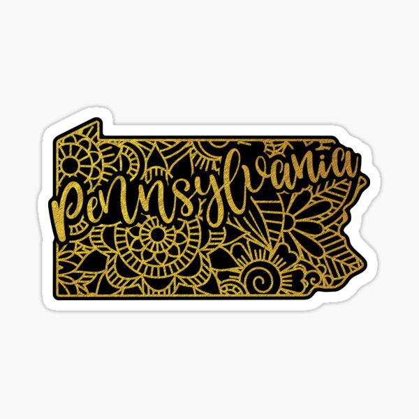 "Pennsylvania Gold Map" Sticker by OutcastBrain | Redbubble