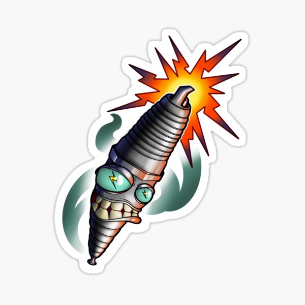 "Cool spark plug" Sticker by Jacks0nArt | Redbubble