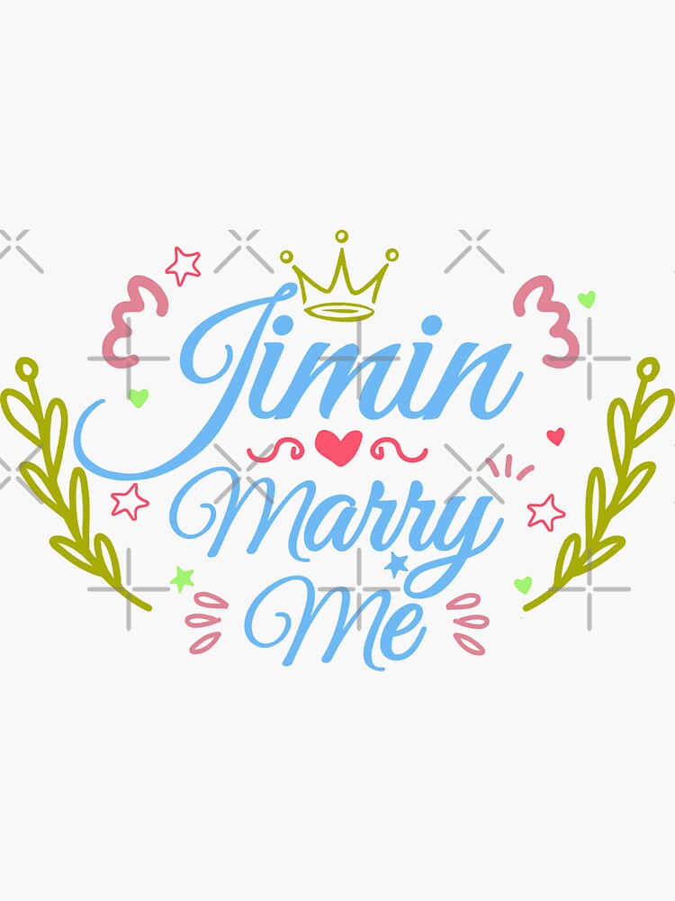 "Jimin BTS marry me" Sticker by bangtanofficial | Redbubble