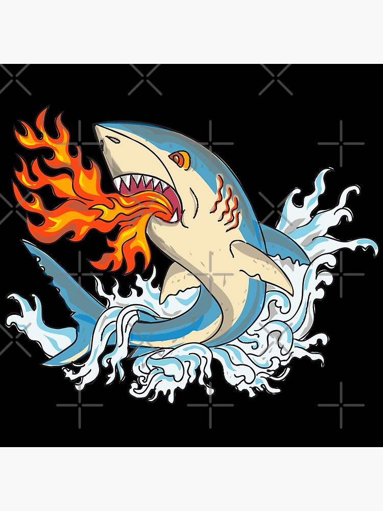 "Great White Shark Breathing Fire" Poster for Sale by NoSpecialShop ...