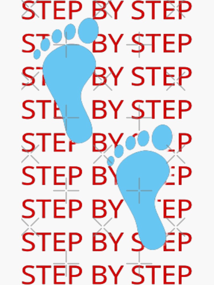 "Step by step blue foot" Sticker by Emplan | Redbubble