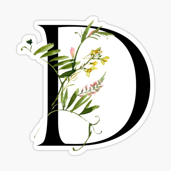 "Letter D" Sticker for Sale by WildAliceArt | Redbubble