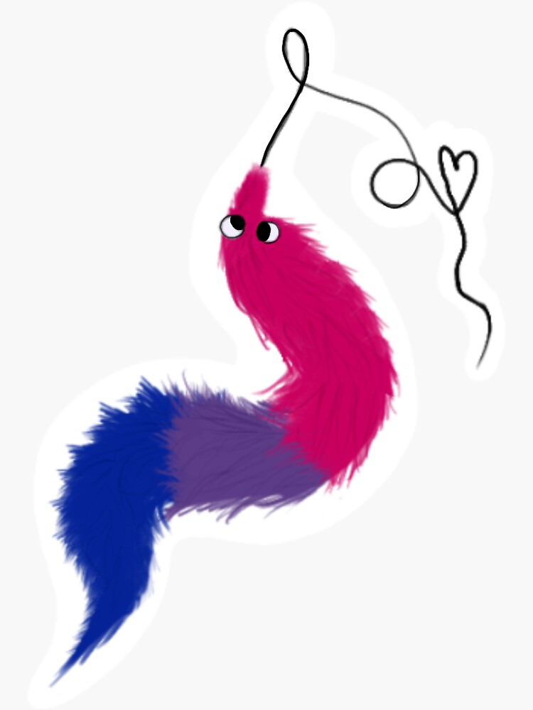 "Bi Worm" Sticker by Darkly-academic | Redbubble