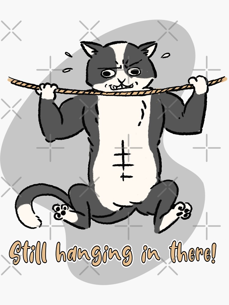 "Still Hanging In There, Hang in there!" Sticker by DoreNaniDesigns ...