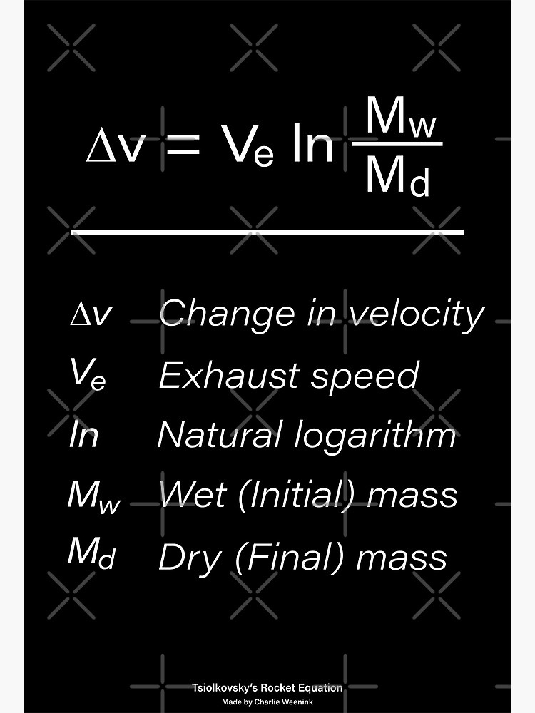 "Rocket Equation Formula - Black" Poster for Sale by charlieweenink ...