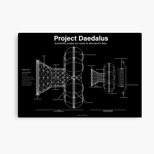 "Project Daedalus Technical Drawing - Black" Canvas Print for Sale by charlieweenink | Redbubble