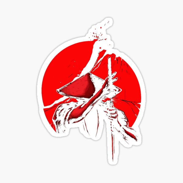 "Samurai red sun" Sticker by ITV-Arabia | Redbubble