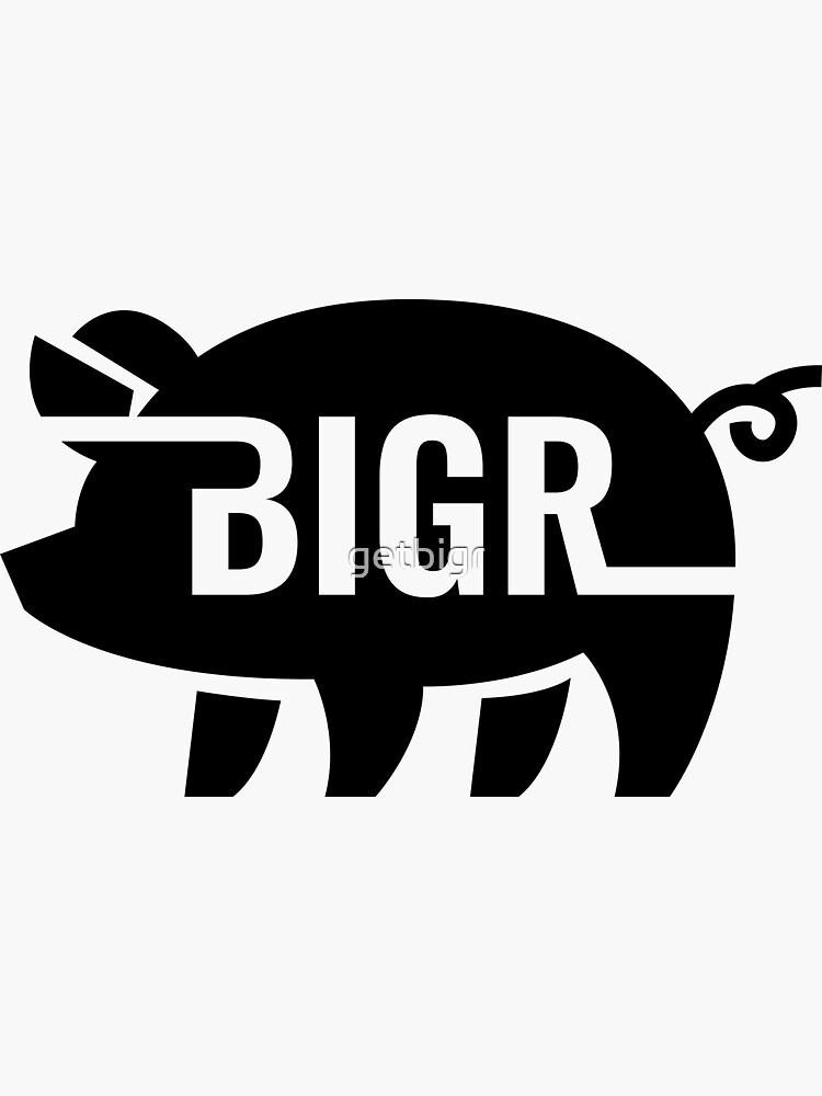 "BIGR Pig" Sticker by getbigr | Redbubble