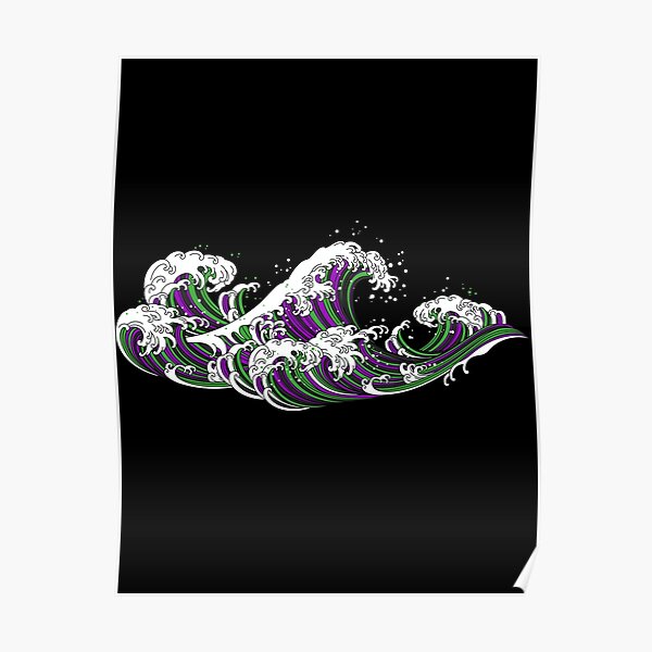 "Long Japanese Aro Ace Wave. Aroace Pride" Poster for Sale by ...