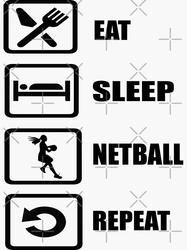 "Eat Sleep Netball Repeat, Netball Quote, Netball Design, Funny Netball ...