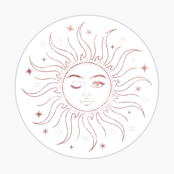 "Rose Gold Sun Beauty" Sticker by MonkeyBizness | Redbubble