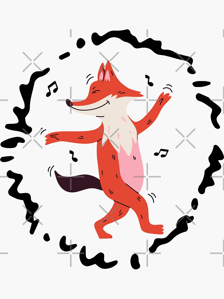 "Dancing Fox" Sticker by MommyMonece | Redbubble