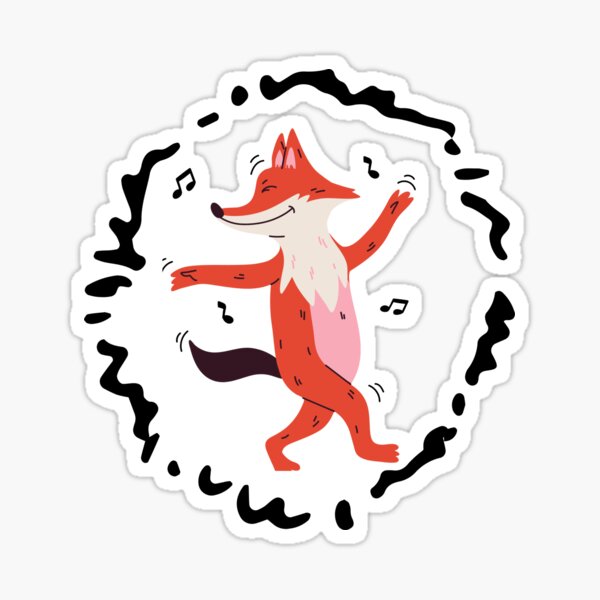 "Dancing Fox" Sticker by MommyMonece | Redbubble
