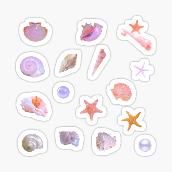 "Coconut Girl Aesthetic, Aesthetic Seashells, Pearl Aesthetic" Sticker ...