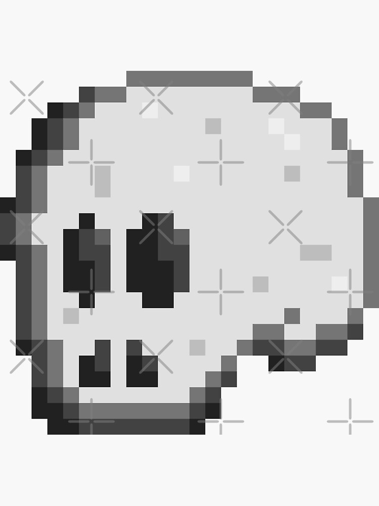 "Minecraft Skeleton Skull" Sticker by Ticklebottom | Redbubble