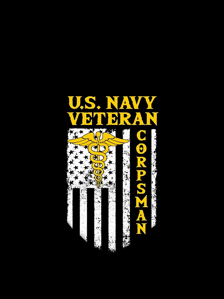 "US Navy Veteran Corpsman American USA Flag" T-shirt for Sale by ...