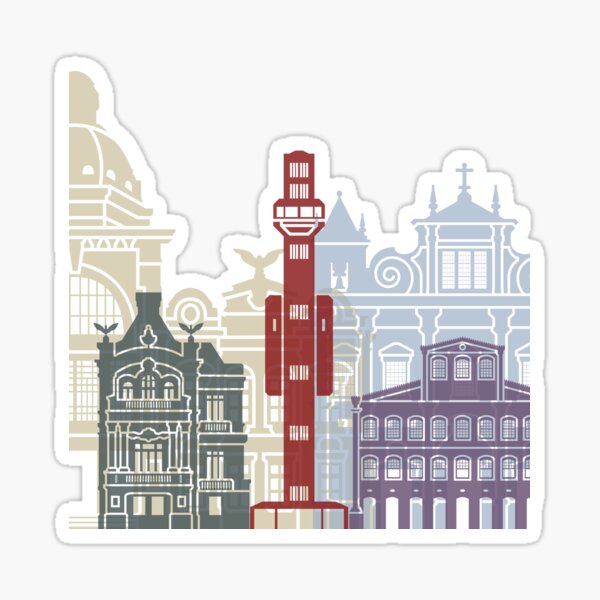 "Salvador de Bahia V2 skyline poster" Sticker for Sale by paulrommer ...