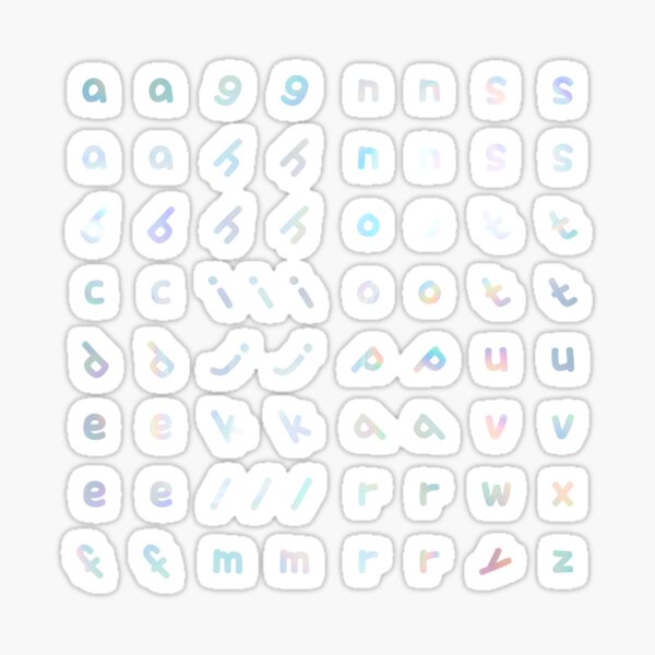"Holographic Alphabet Sticker Pack" Sticker by Virtual82 | Redbubble