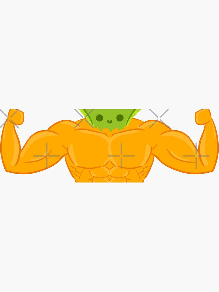 "Buff Carrot" Sticker by Mae-Shark | Redbubble