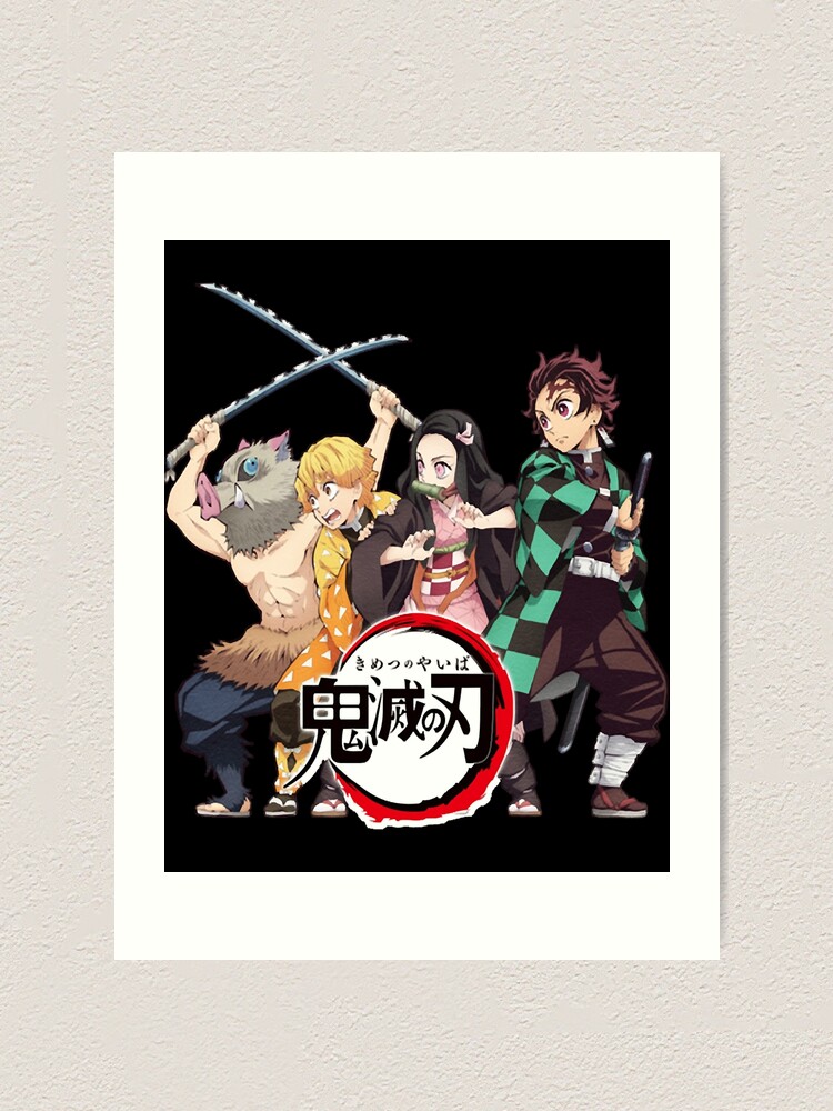 "Funny Demon Slayer Manga Inosuke Zenitsu Nezuko Tanjiro" Art Print by ...