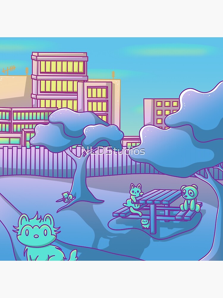 Lámina fotográfica «Arte del paisaje de la ciudad del parque de dibujos ...