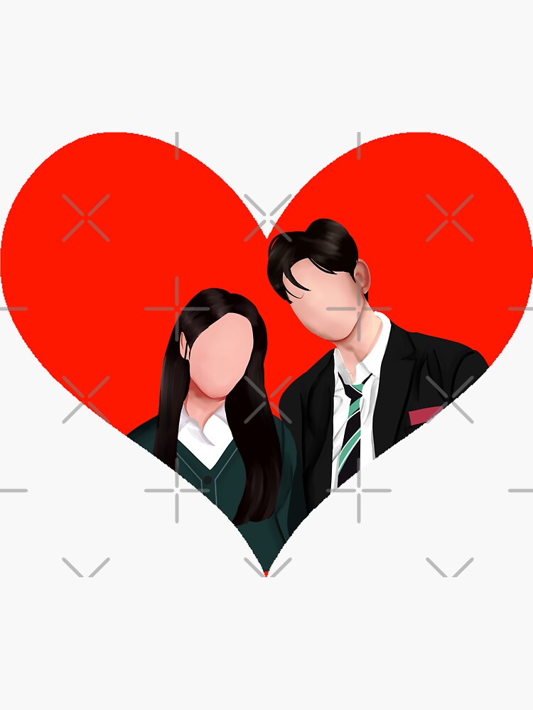 Pegatina «Todos estamos muertos, Choi Nam Ra y Lee Soo Hyuk Heart ...