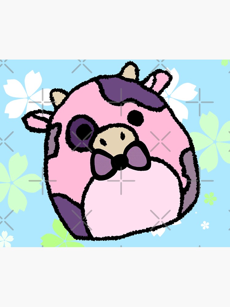 "Fluffy Squishmallow Cow" Sticker by Squirrely-Art | Redbubble