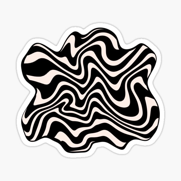 "Black and White Striped Blob" Sticker for Sale by roleydesigns | Redbubble