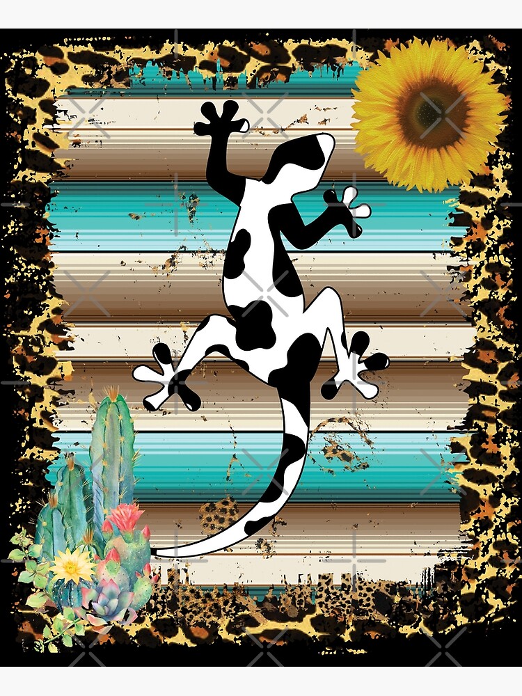 "Serape Lizard - Southwestern Style Reptile Design Features a sunflower ...