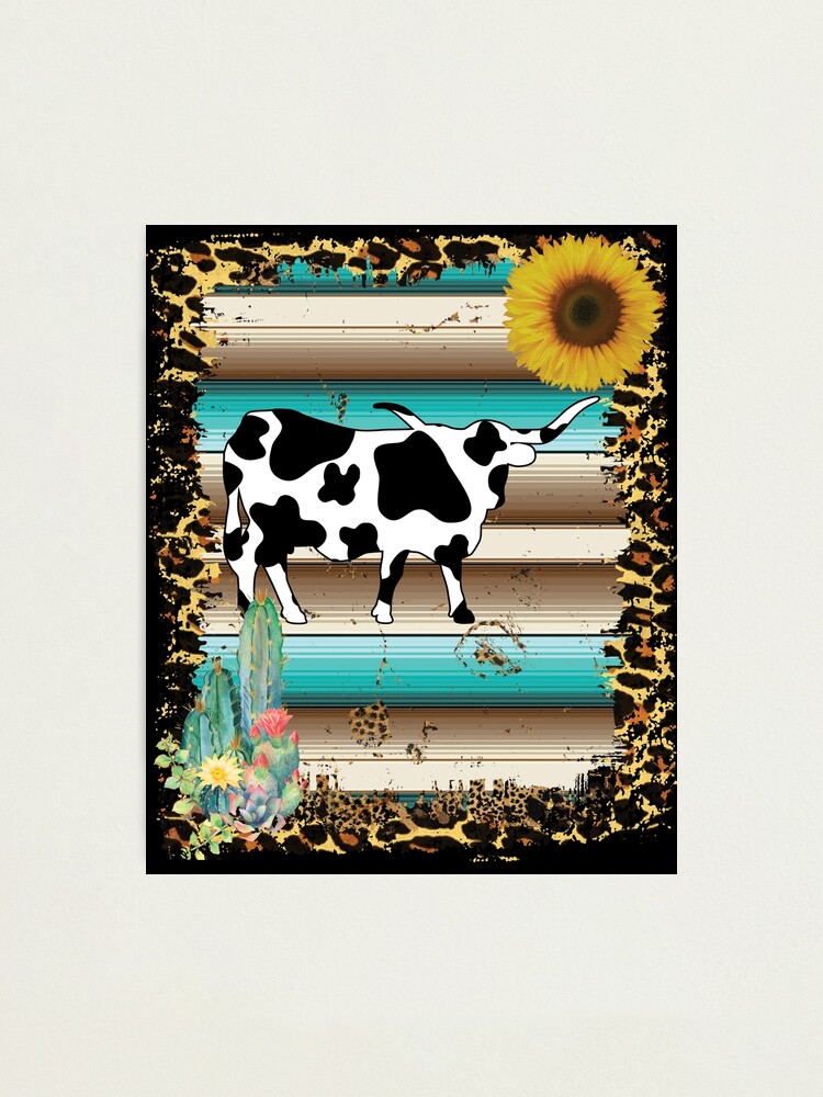 "Serape Longhorn - Southwestern Style Bovine Design Features a ...