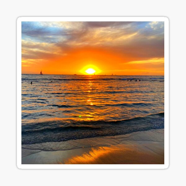 "Beach Sunset " Sticker by Middos | Redbubble