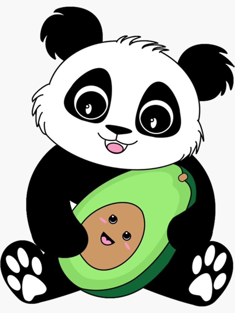 "Happy Panda loves Avocado cuddles Classic ." Sticker by yamatbekazee ...